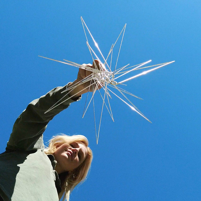 Square Wave, Metallic Silver World Renowned Artist Ivan Black Handmade ...