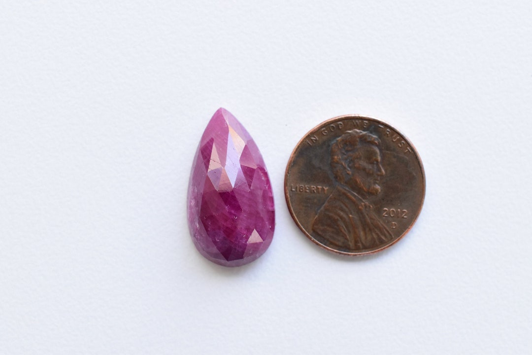 13.50 Carat Untreated Ruby Faceted Cab Pear Shape 21x12x6.5 Mm Natural ...