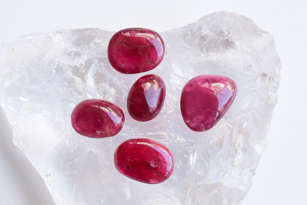 Burmese Red Spinel Smooth Uneven Tumble Cabochon | Vivid Pinkish Red ...