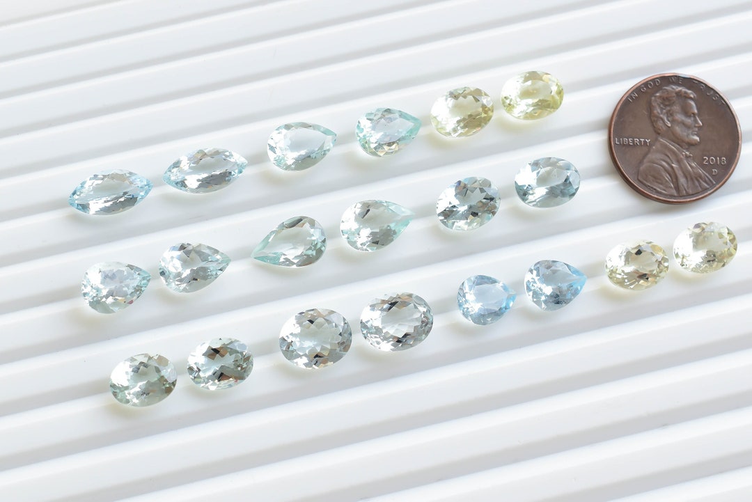 Pair of Mix Beryl Faceted Cut Stone Natural Gemstone | Aquamarine ...