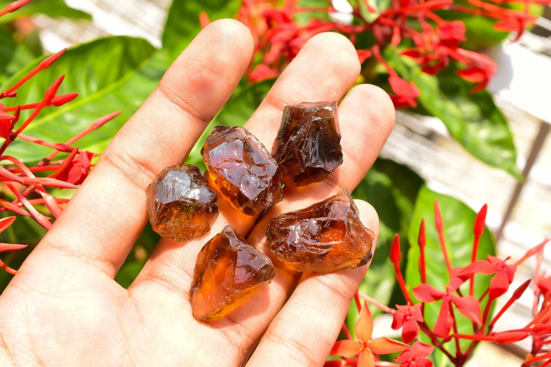 Natural Cognac Quartz Crystal Raw Brilliant Vivid Color & Transparency ...