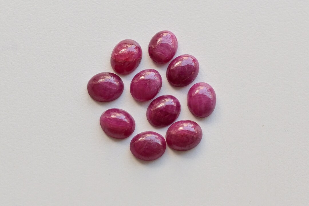 10 Pieces Natural Ruby Untreated Oval Smooth Lot Natural Gemstone ...