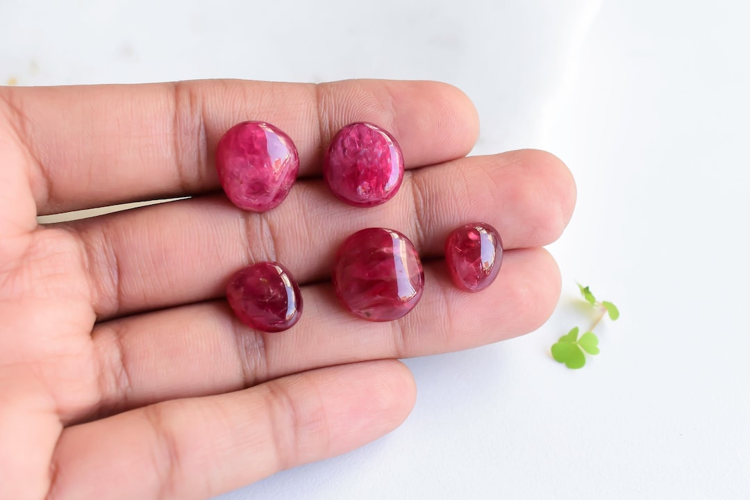 Burmese Red Spinel Smooth Uneven Tumble Cabochon | Vivid Pinkish Red ...