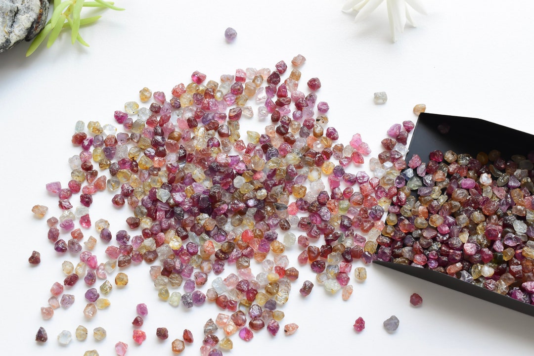 50 Pieces Multi Sapphire Raw 4-6 MM Natural Gemstones Rough From Africa ...