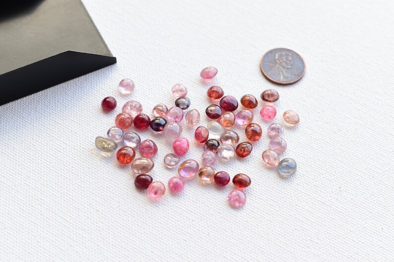 10 Pieces Shades of Burmese Spinel Smooth Tumble Cab Stone Natural ...