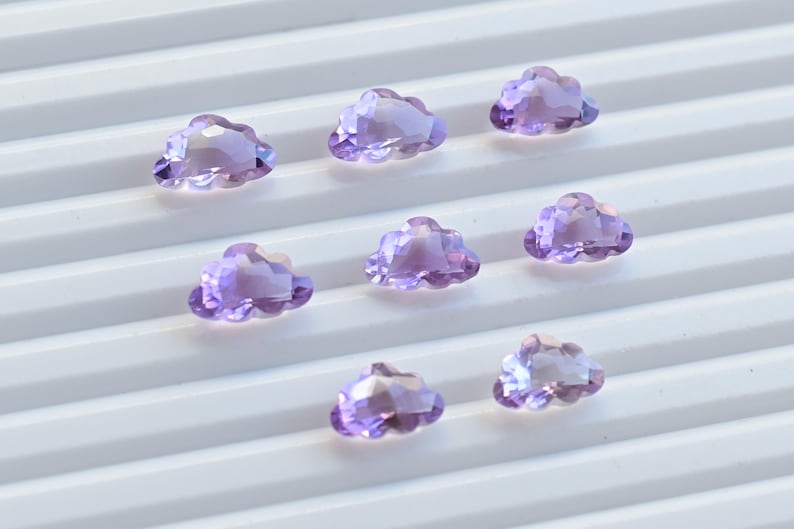 Amethyst Cloud Hammered Cut Stone Faceted Natural Loose Gemstone ...