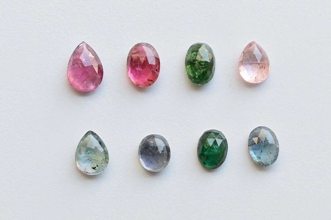 Multi Tourmaline Mix Rose Cut Faceted Natural Loose Gemstone ...