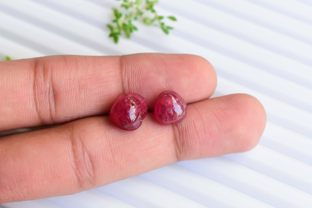 Burmese Red Spinel Smooth Uneven Tumble Cabochon | Pinkish Red Spinel ...