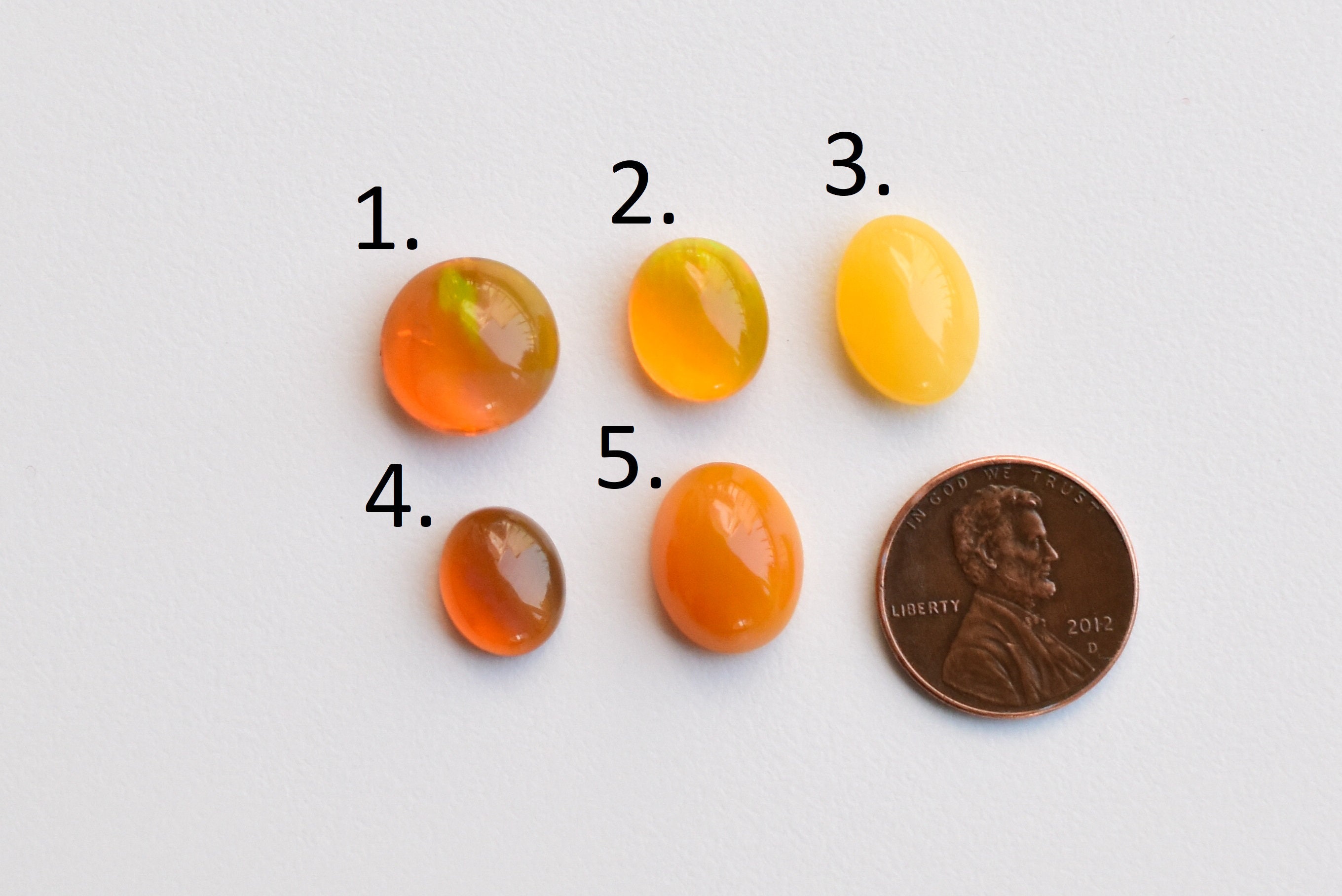 Mexican Fire Opal Mix Smooth Cabochon Gemstone | Natural Fire Opal ...