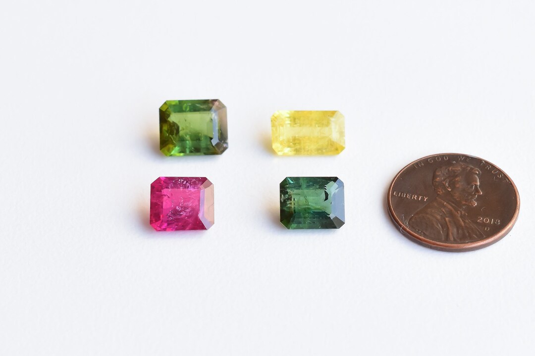 Multi Tourmaline Faceted Octagon Cut Stone From Nigeria Natural Multi ...