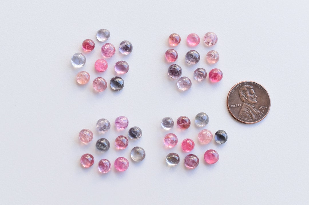 10 Pieces Burmese Multi Spinel Round Smooth Cabochon Lot Natural ...