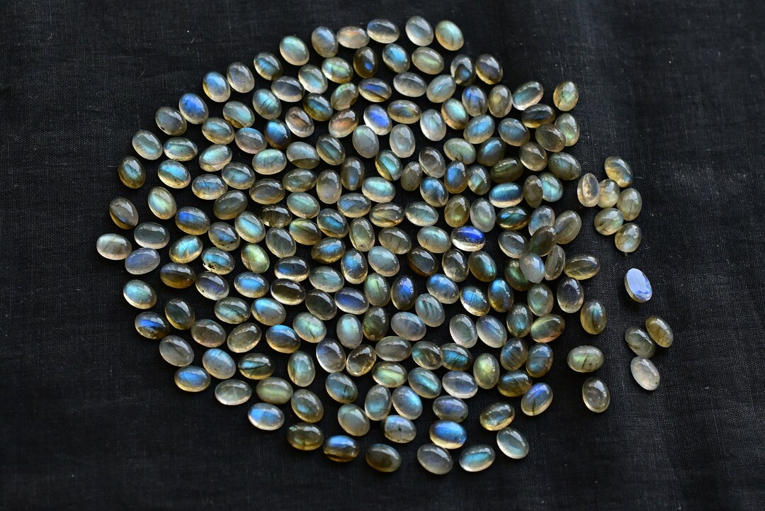 50 Carat Multi Labradorite Smooth Oval Cabochon Natural Gemstone Lot ...
