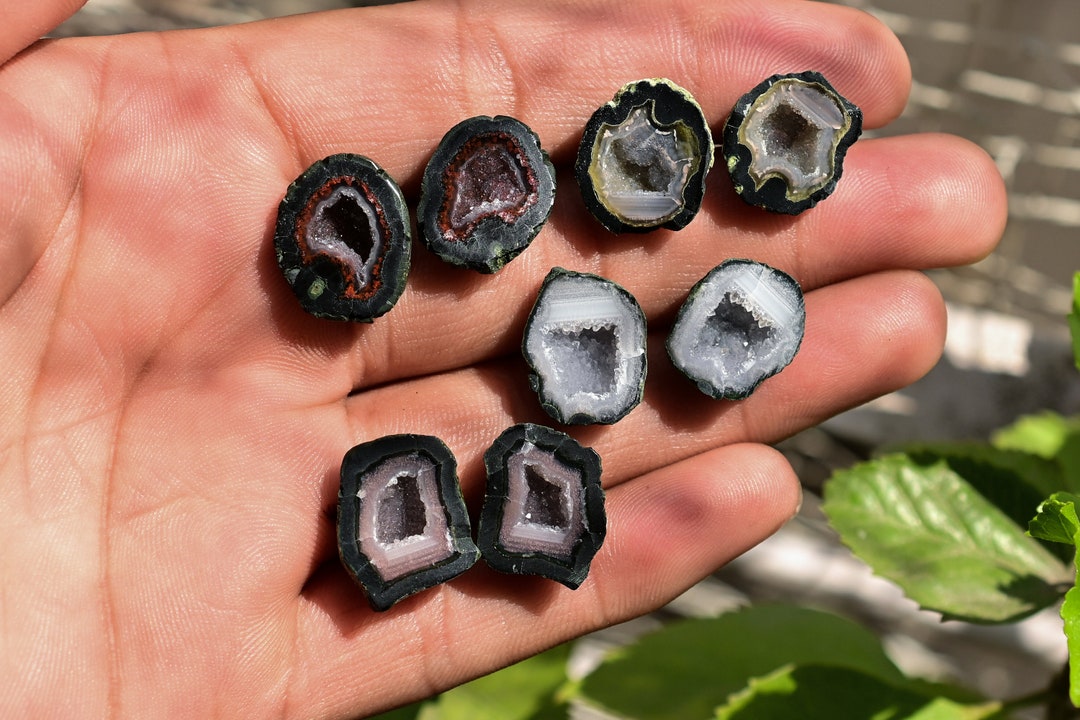 Pair of Rare Geode Druzy Rock Specimen | Natural Drusy Undyed for ...