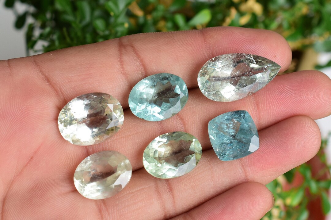 Aquamarine Beryl Mix Cut Stone Faceted Natural Gemstone from Brazil ...