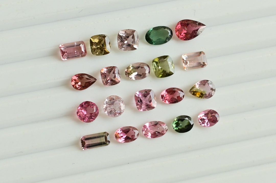 20 Pieces Multi Tourmaline Mix Cut Stone Faceted Lot Natural Gemstone ...
