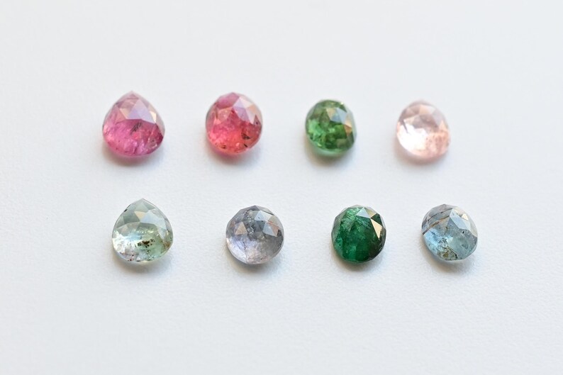 Multi Tourmaline Mix Rose Cut Faceted Natural Loose Gemstone ...