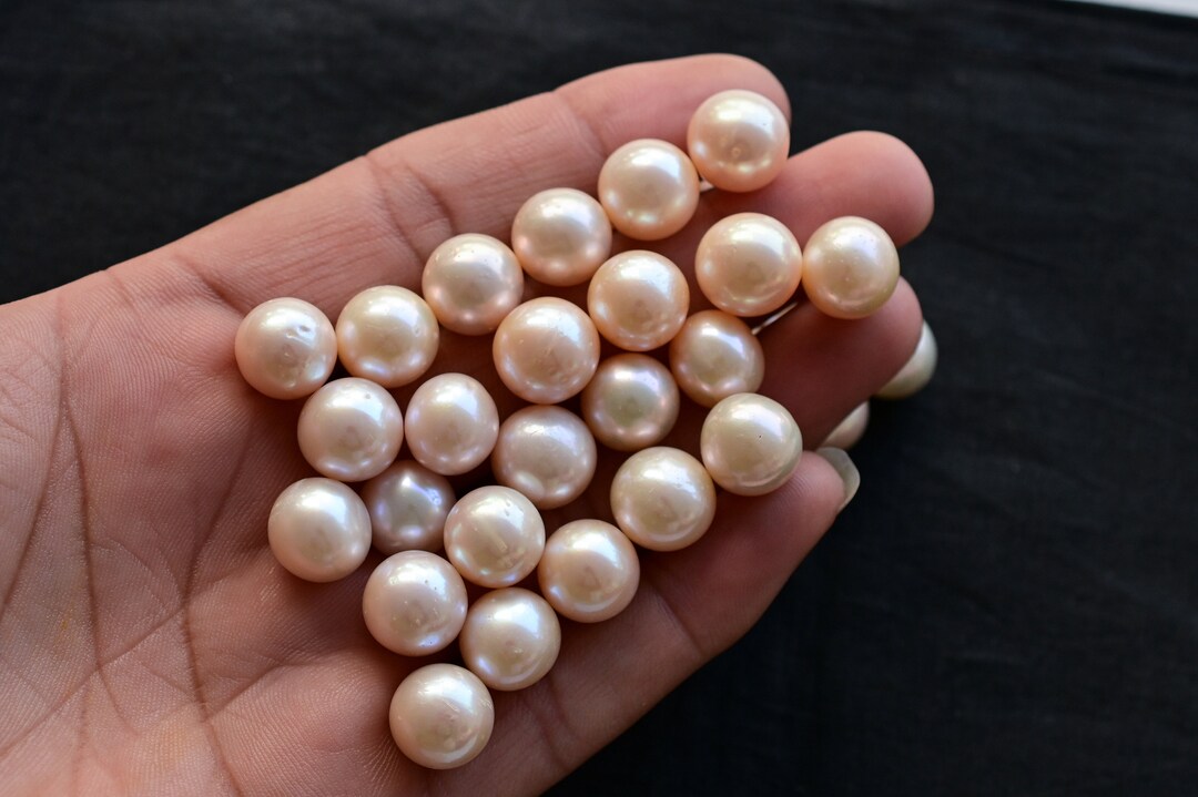 AAA Cream White Freshwater Rare Pearl Big Round for Jewelry, Natural ...