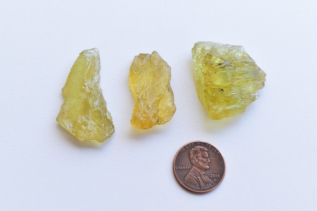 Yellow Green Beryl Raw Loose Rough Natural Gemstone | Raw Stones ...