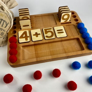 Montessori Wooden Math Board - Learning Math, Waldorf, Homeshool, Gift ...