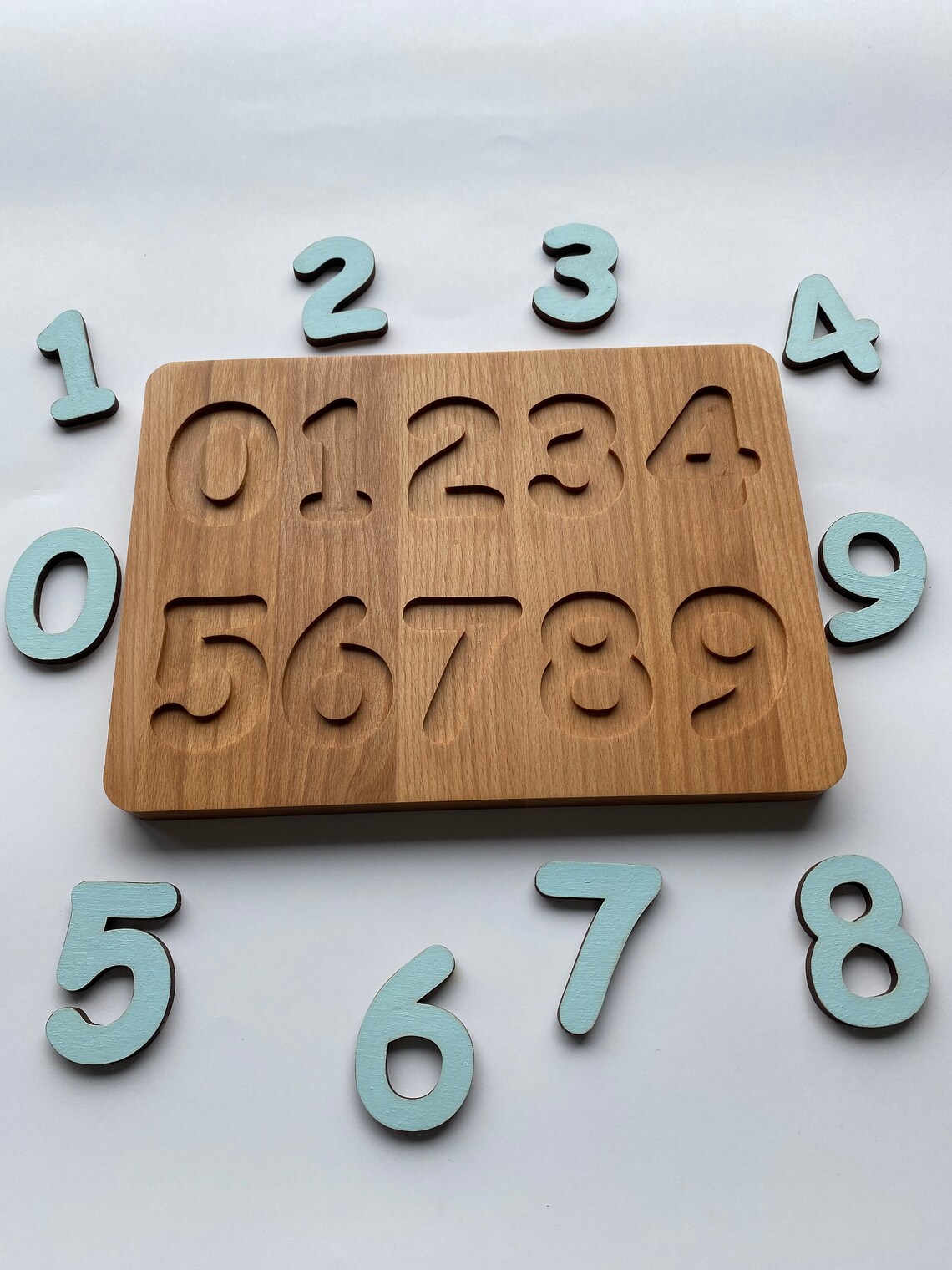 Wooden Numbers Puzzle Numbers Learning Montessori 1 years | Etsy