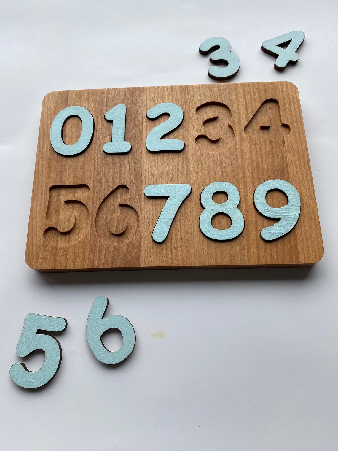 Wooden Numbers Puzzle Numbers Learning Montessori 1 years | Etsy
