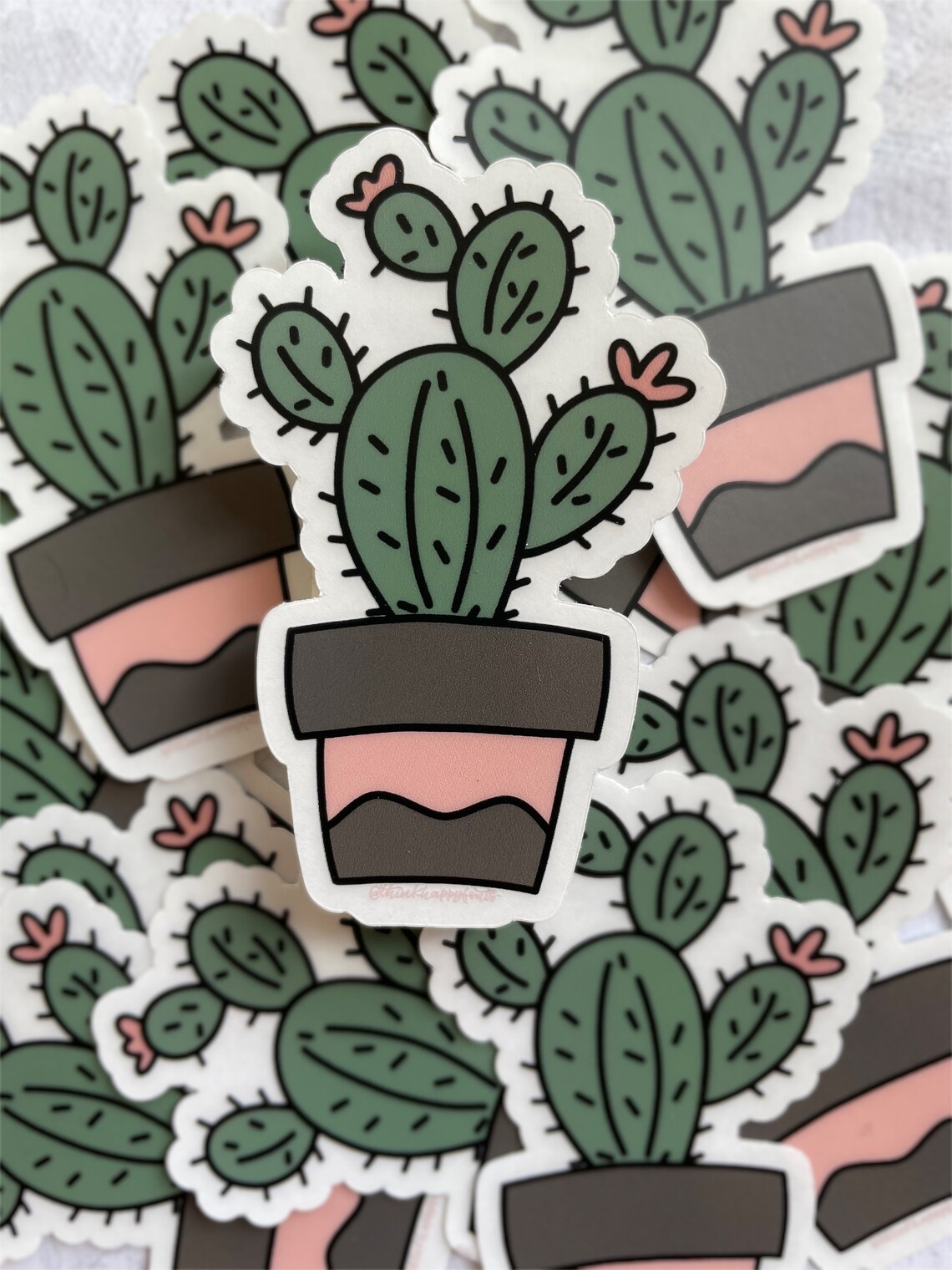 Clear Potted Cactus Waterproof Sticker Die Cut Sticker | Etsy