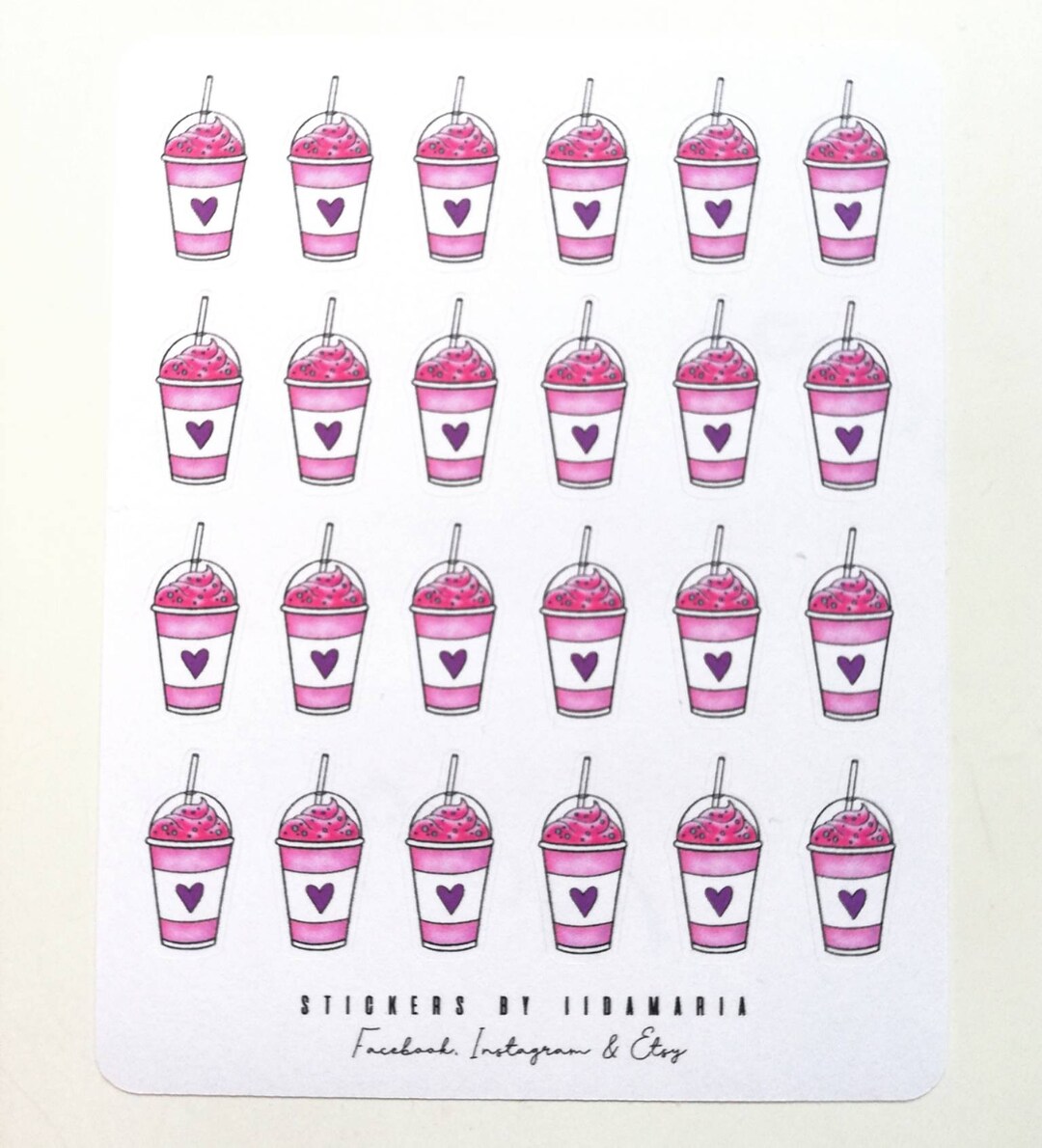 Cute Pink Milkshake Stickers, Softie Softis Pehmis Pirtelö Tarrat - Etsy