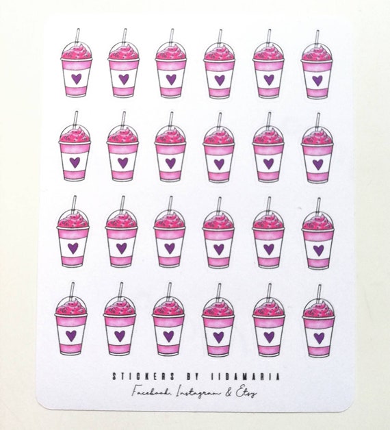 Cute Pink Milkshake Stickers Softie Softis Pehmis Pirtelö | Etsy