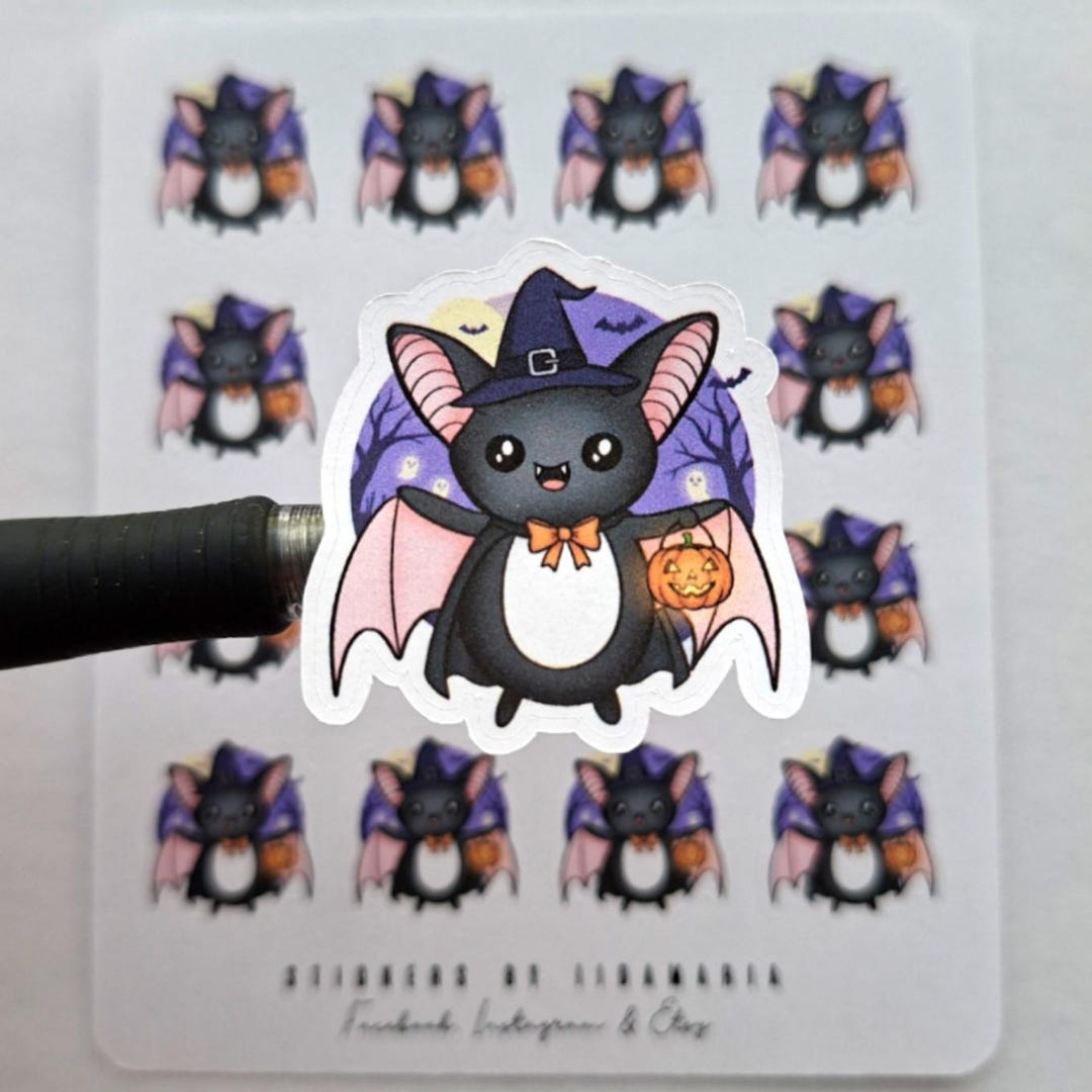 Luna the Bat Hello Halloween -stickers - Etsy