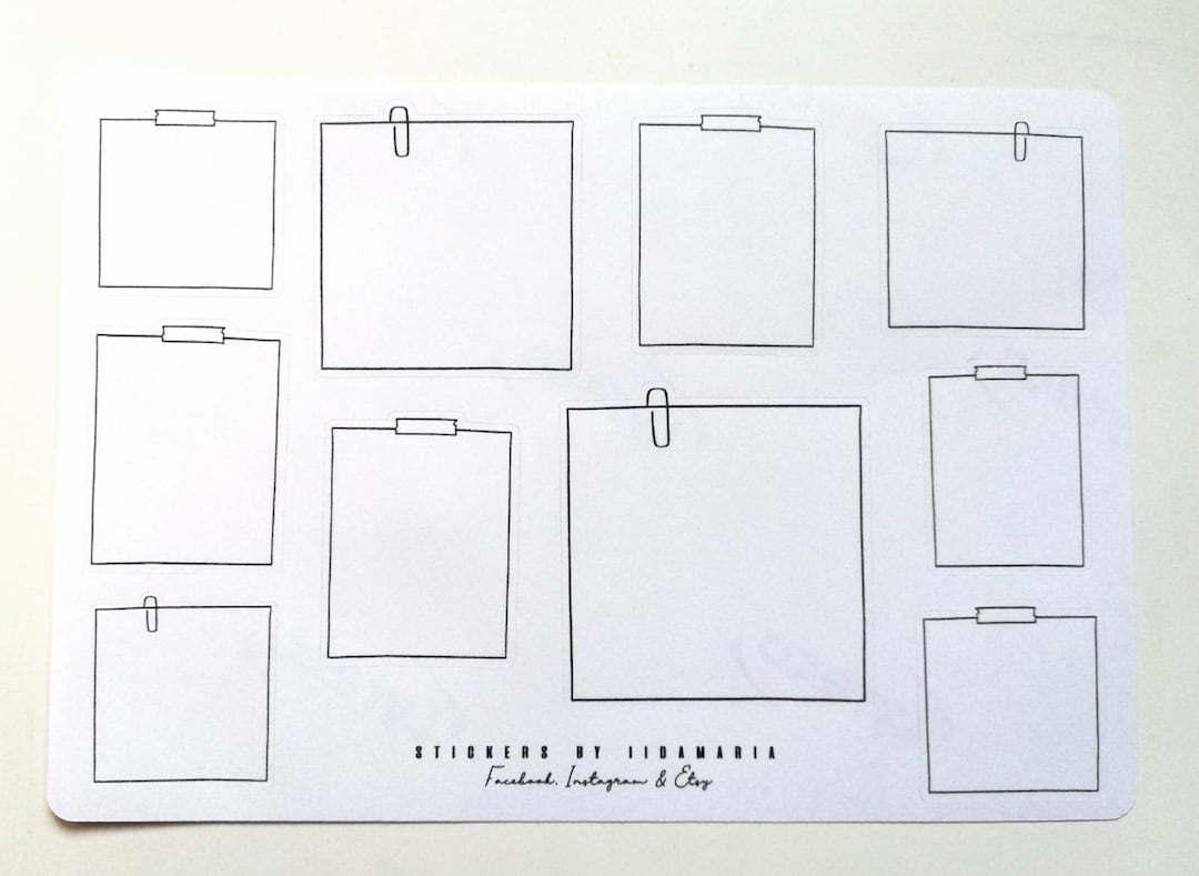 Sticky Note Stickers, Basic White Memo Pad Box Stickers - Etsy