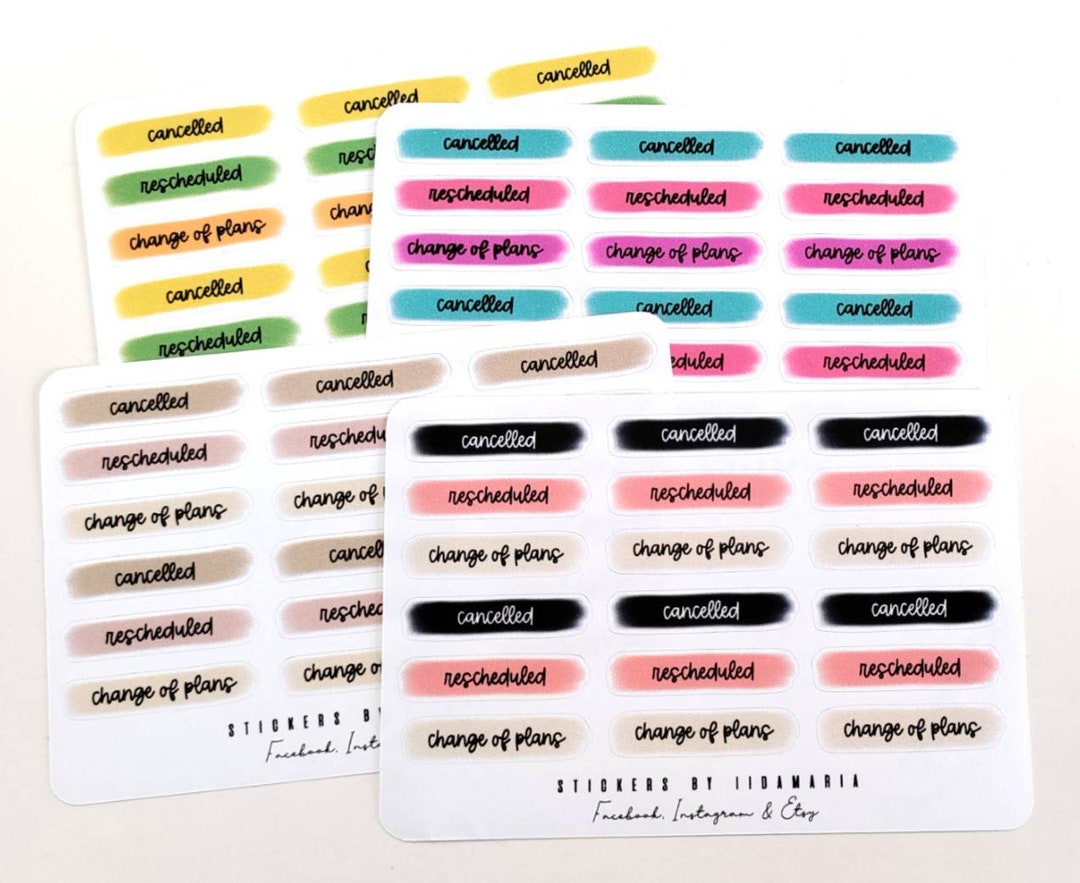 Cancelled Stickers, Rescheduled Change of Plans - Etsy