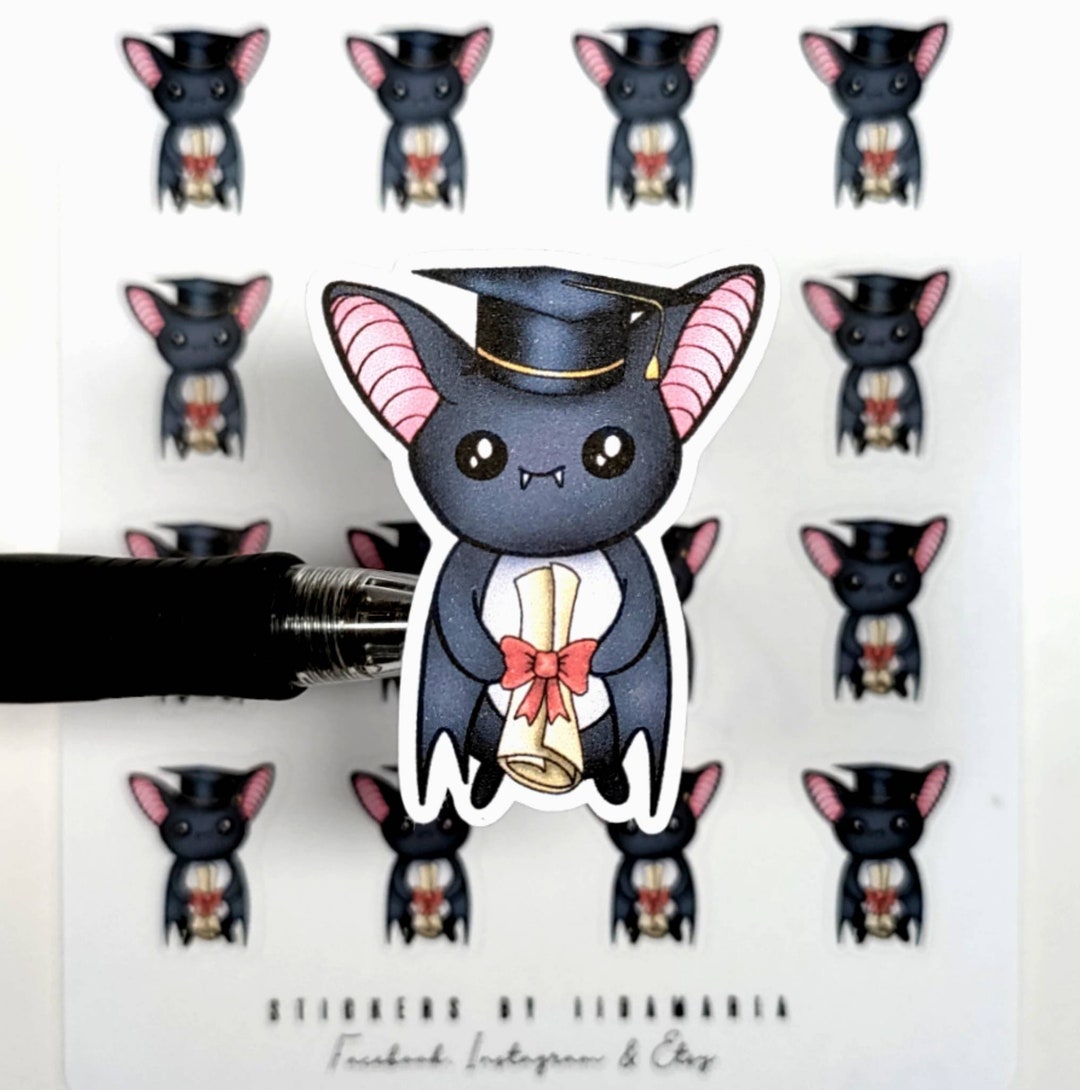Luna the Bat Graduation -stickers - Etsy