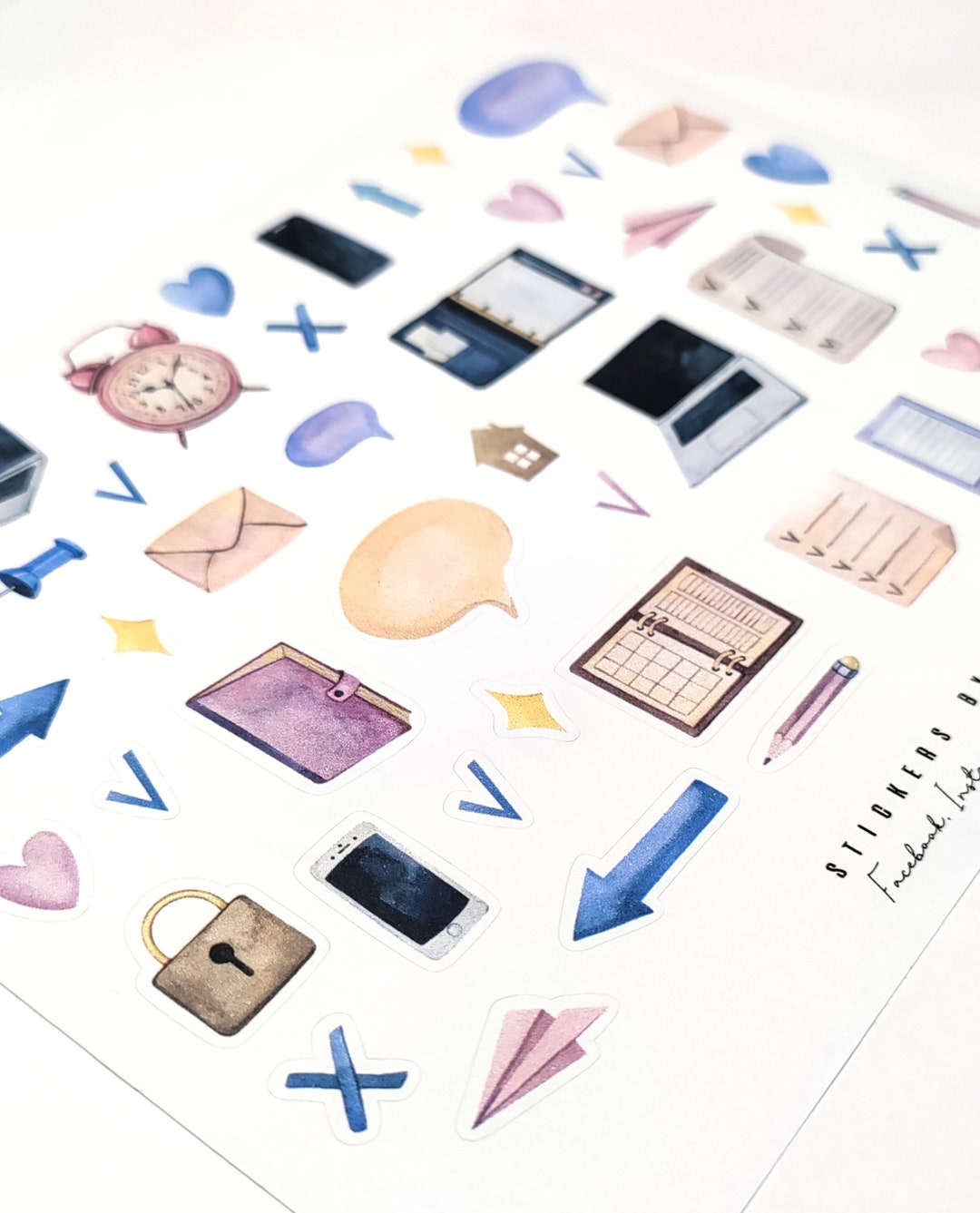 Planner & Office Stickers, Laptop Calendar Letter Phone Pin Pencil - Etsy