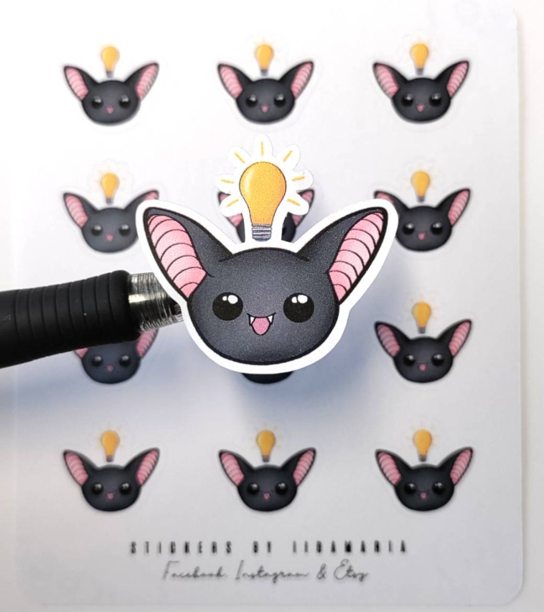 Luna the Bat Lightbulb -stickers - Etsy