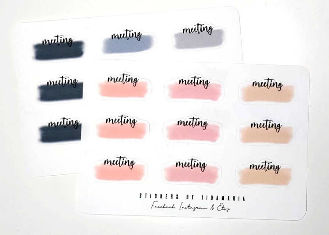 Meeting stickers With Background, Mark Down Time or Place - Etsy