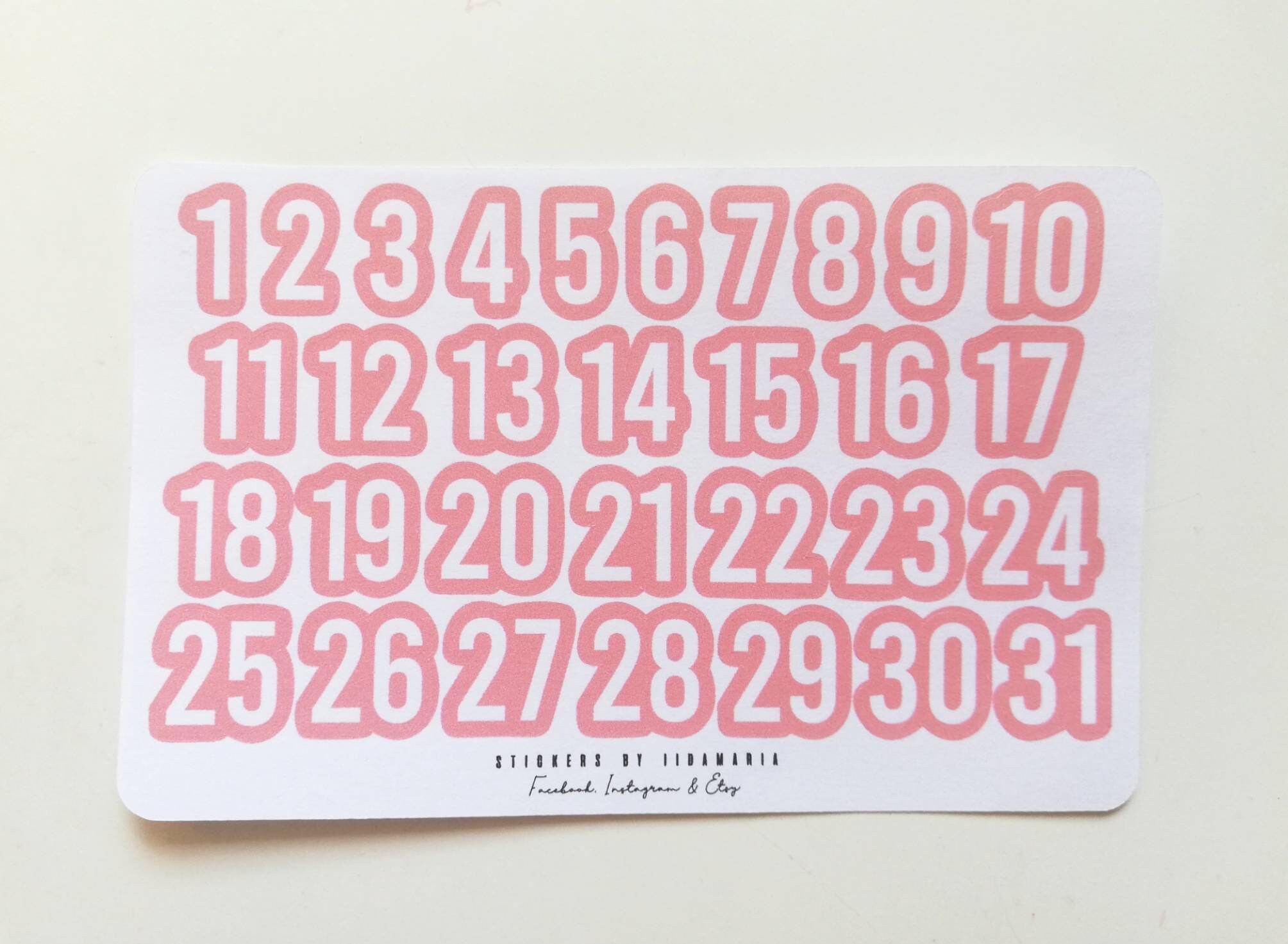Colorful Number Stickers in Rainbow Pastel Colors Bullet - Etsy