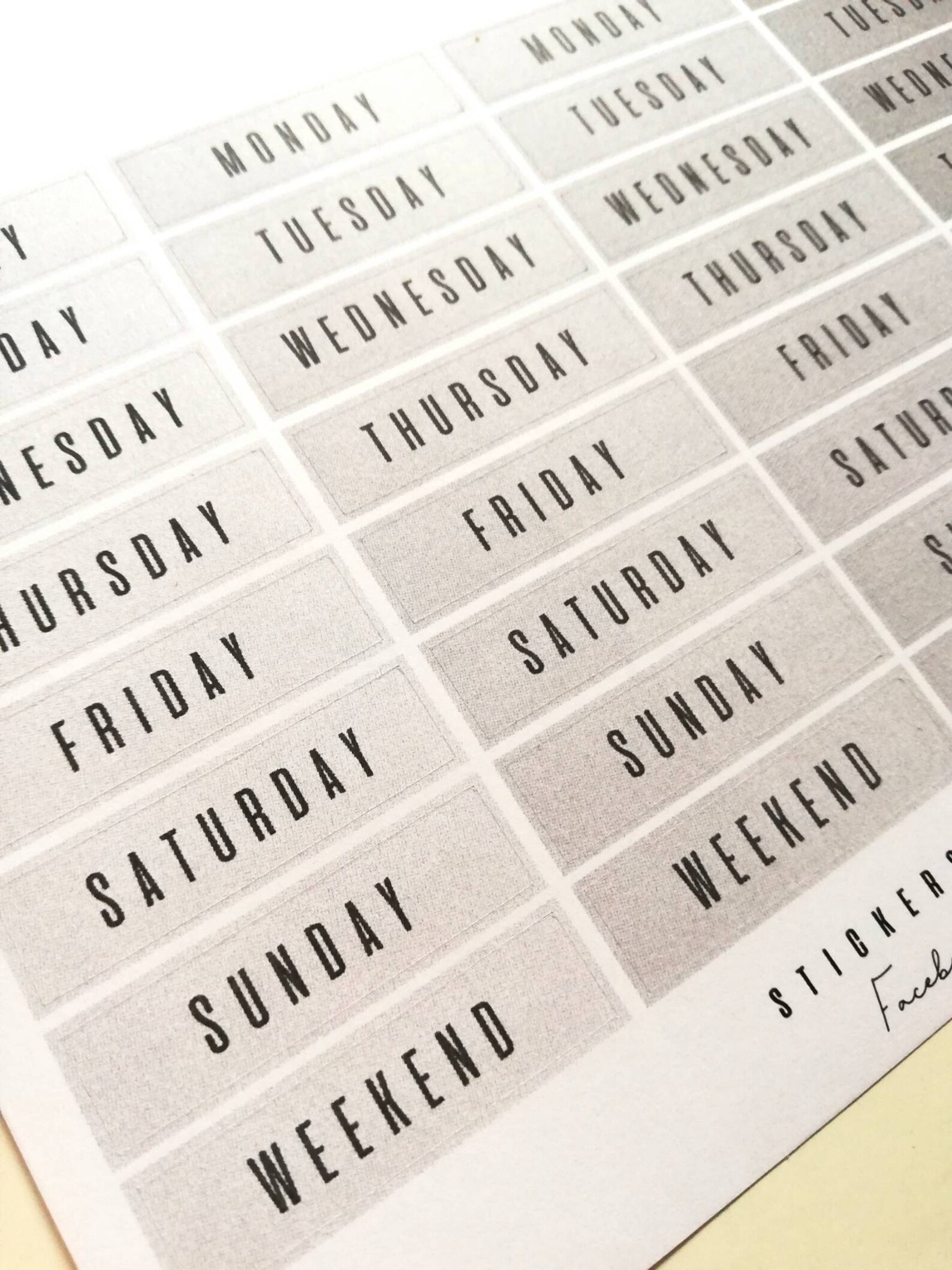 Days of the Week Sticker Boxes Different Color Options - Etsy