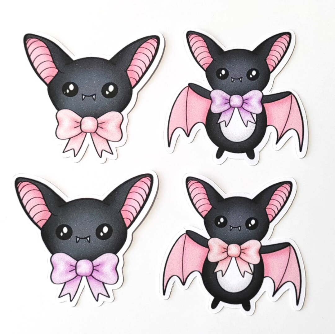 Luna the Bat Neck Bow stickers - Etsy