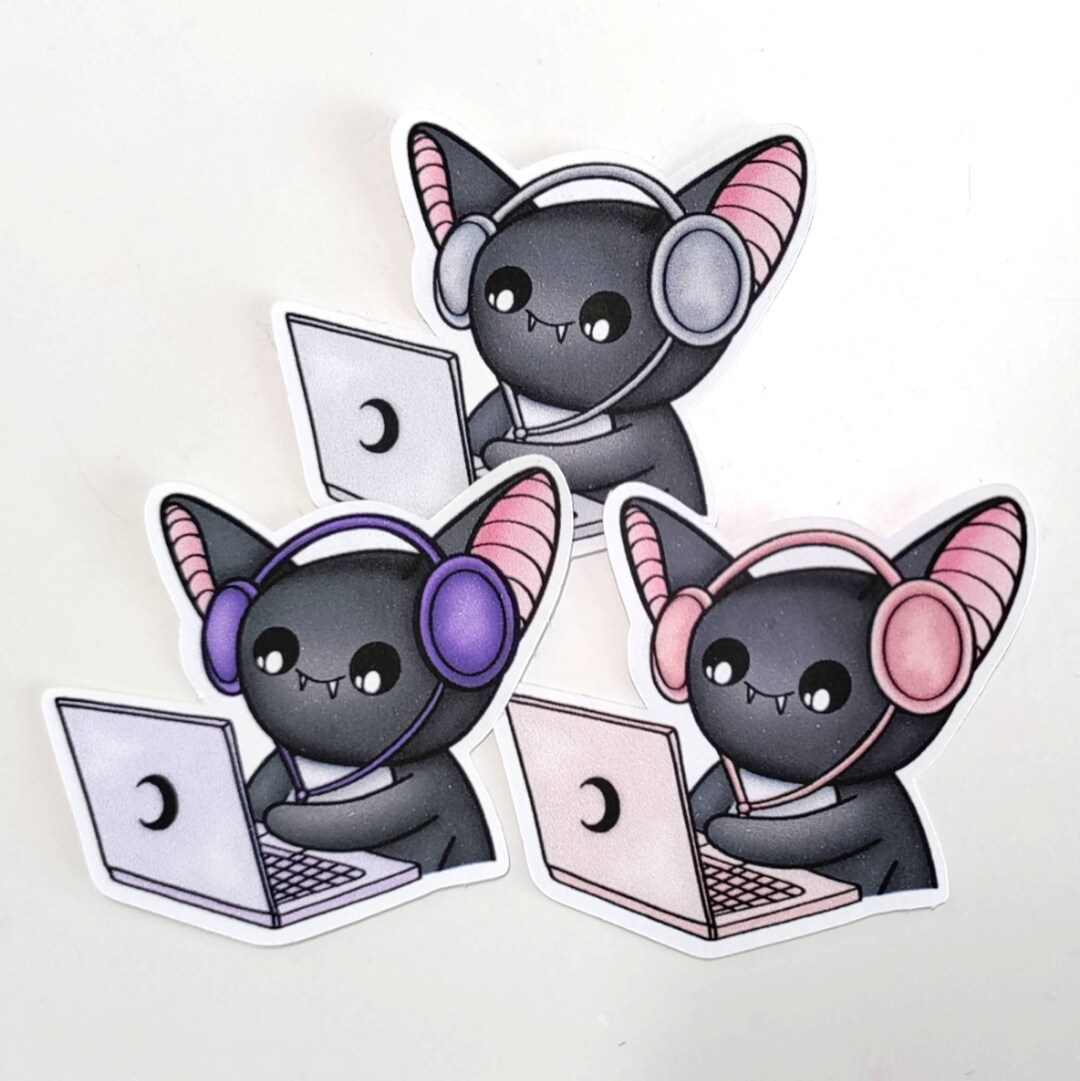 Luna the Bat Laptop Computer -stickers - Etsy