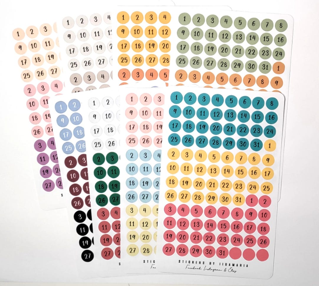 Round Number Stickers for 3 Months - Etsy