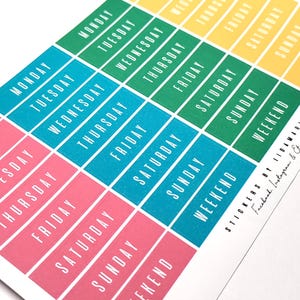 Days of the Week -box Stickers - Etsy