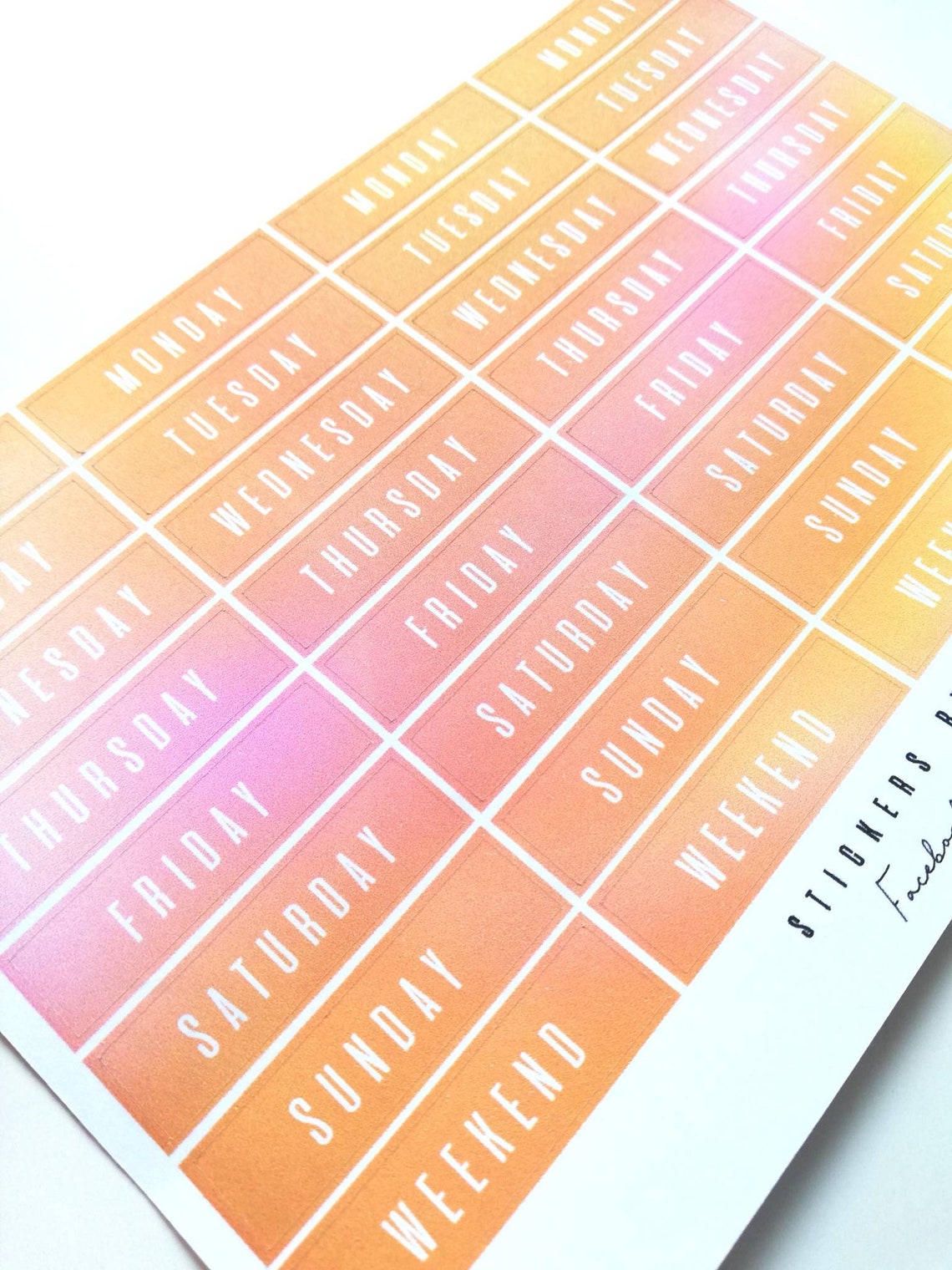 Days of the Week Sticker Boxes, Watercolor Colorful Rainbow - Etsy