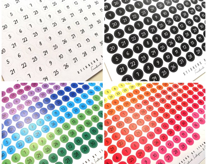 NUMBERS #1-#30 STICKERS Sequential, 1-1/2" Circle Labels Consecutive ...