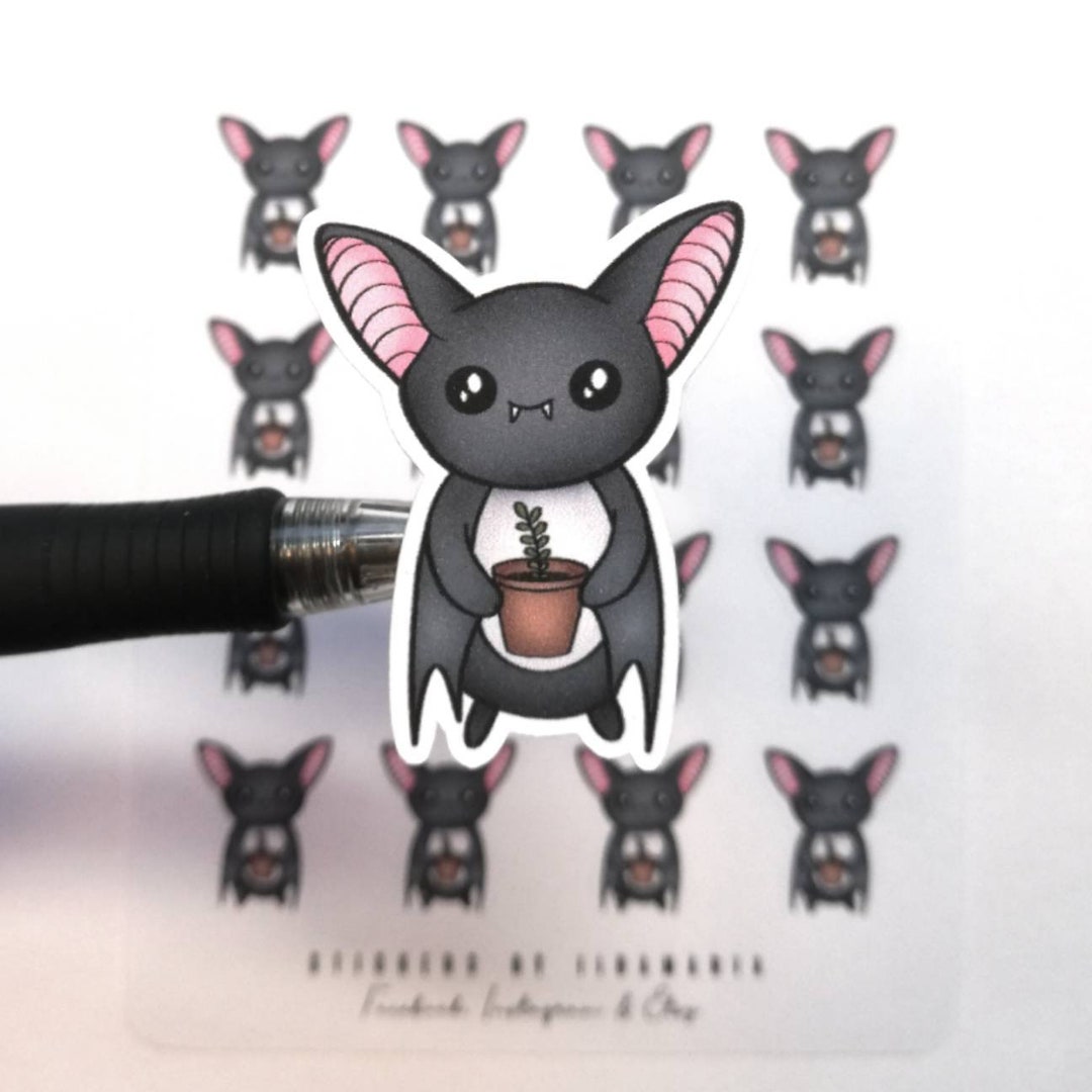 Luna the Bat Plant Stickers - Etsy