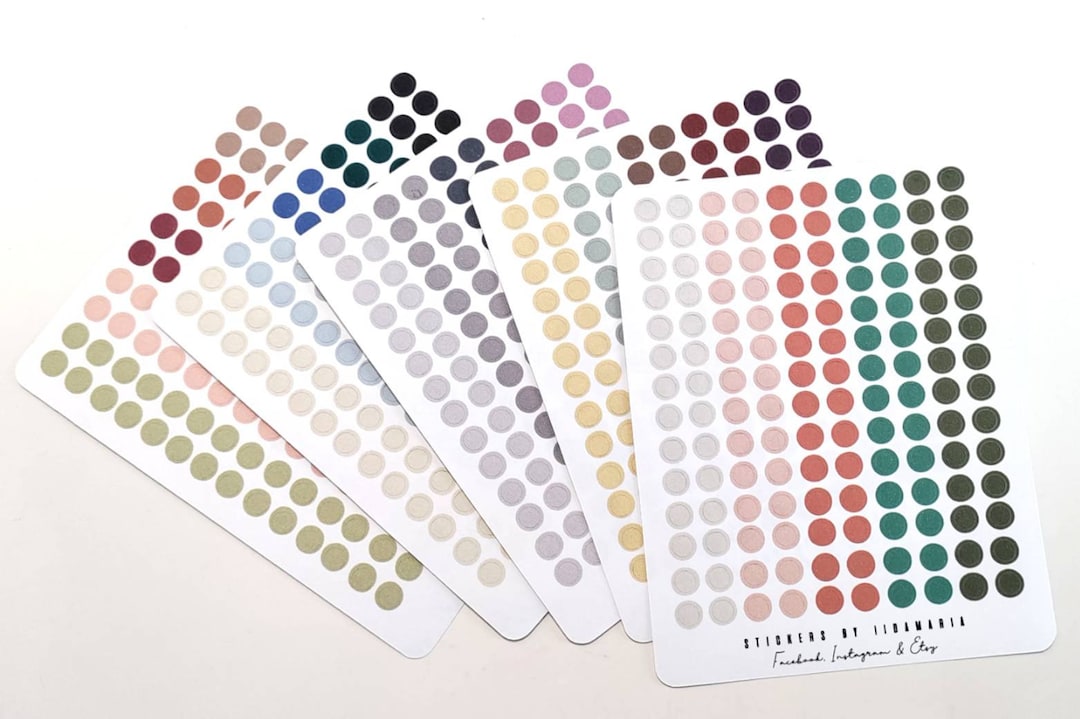 Small Dot Stickers, 7 Different Colors Colorful Ball Dot Spot Sticker ...