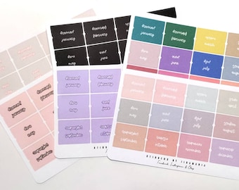 Tab Sticker Sheet Create Your Own Tabs Gray and Teal Tab Stickers ...