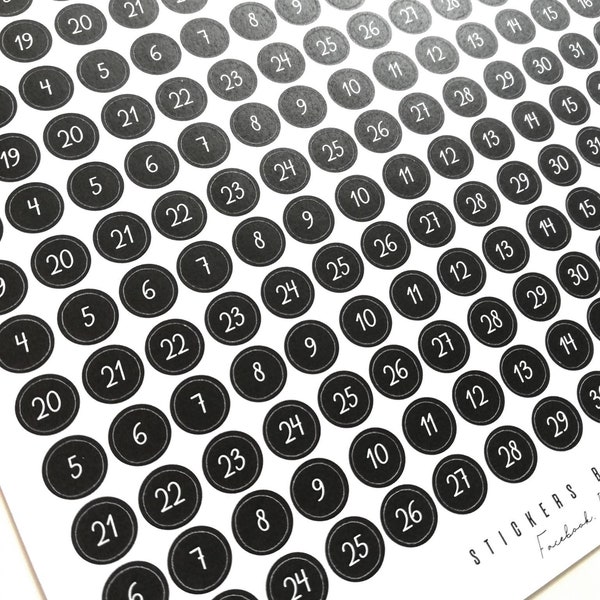 Tiny Number Stickers - Etsy