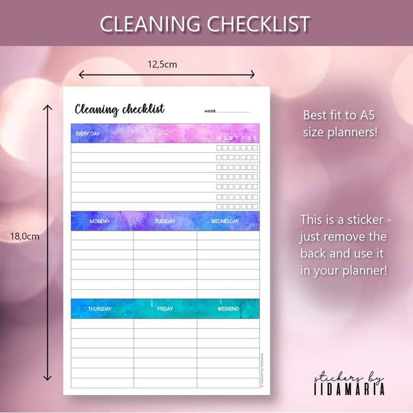 Home Cleaning Checklist Stickers - Etsy