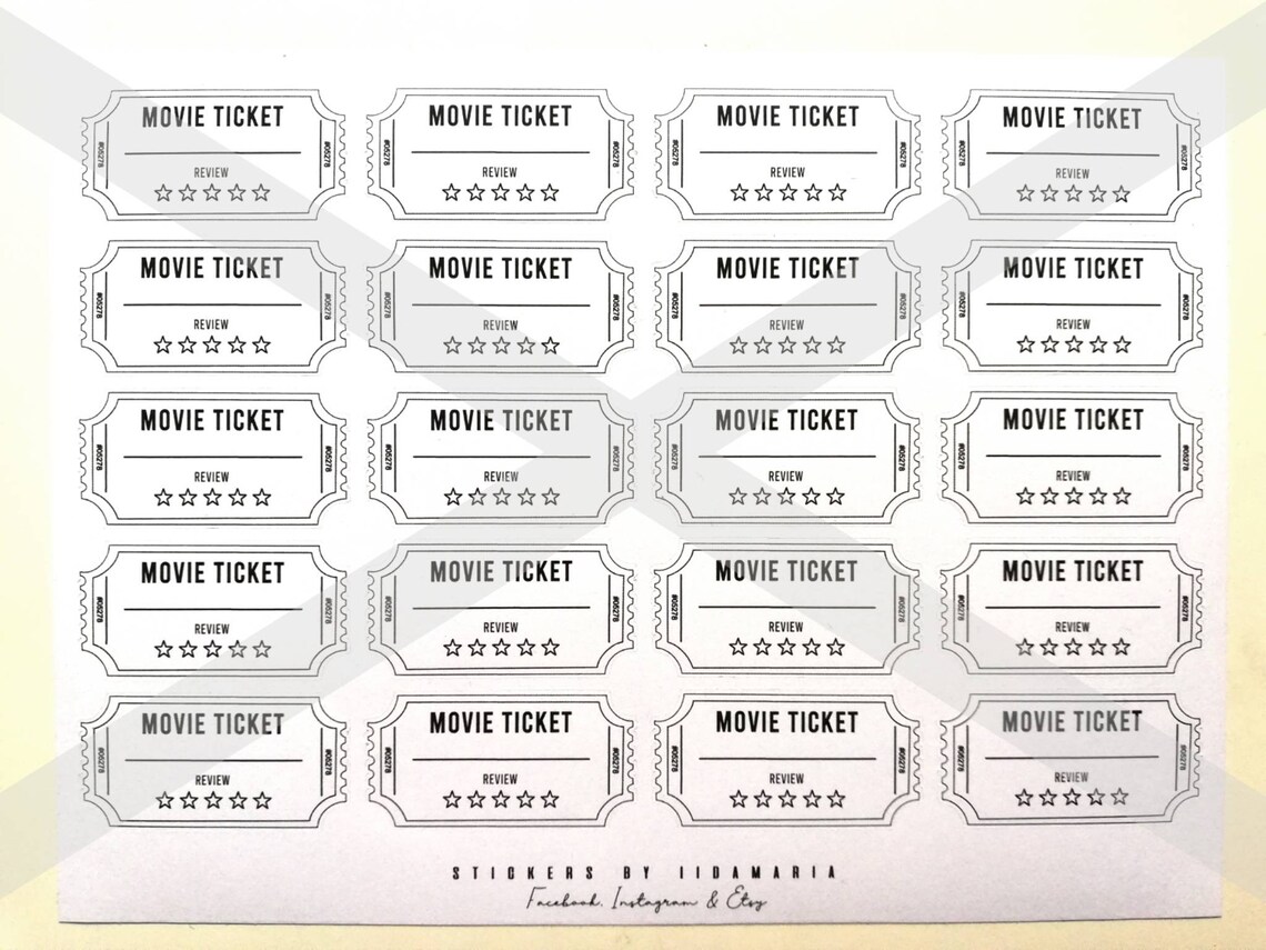 Movie Ticket Stickers - Etsy