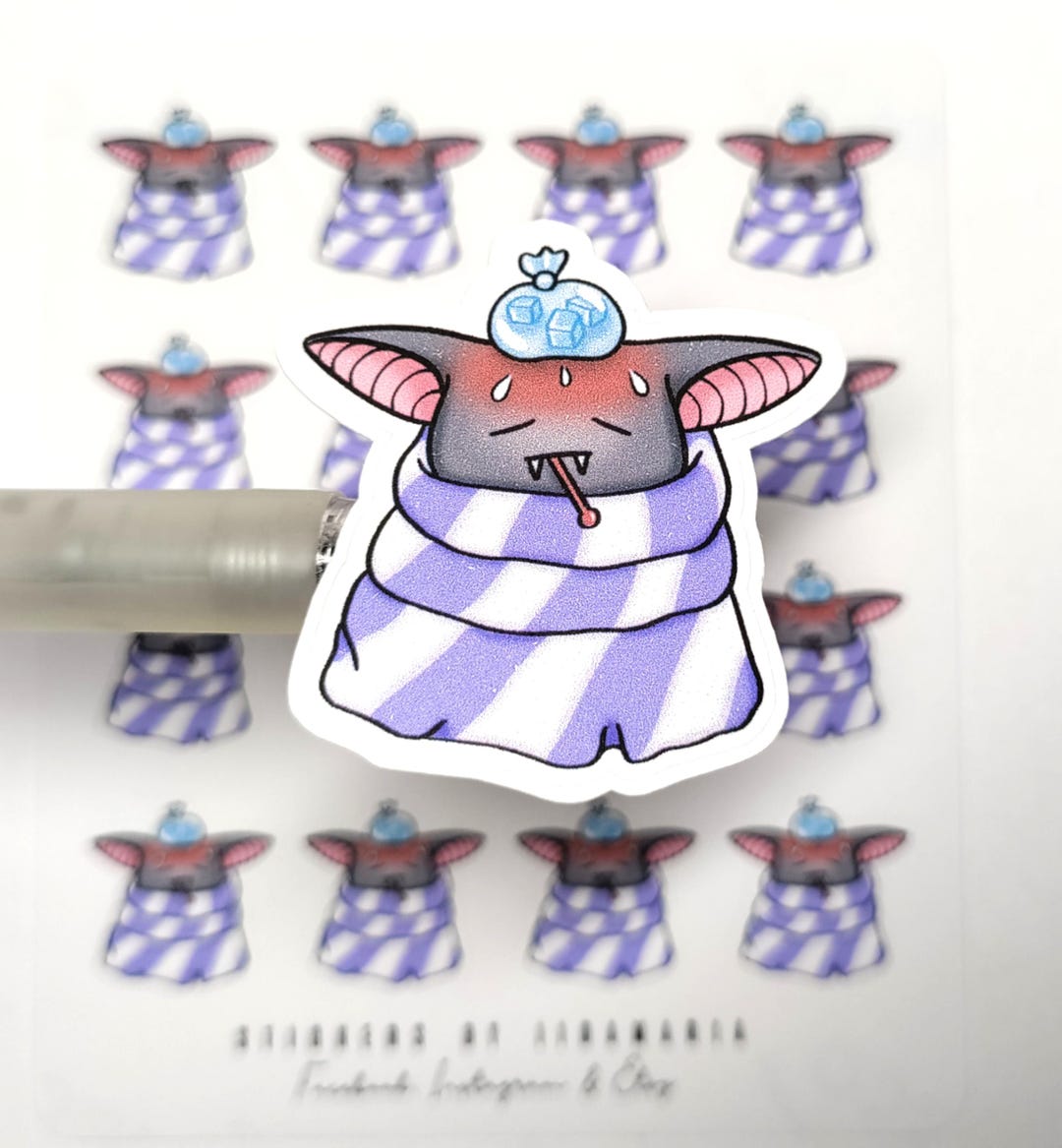 Luna the Bat Sick Day -stickers - Etsy